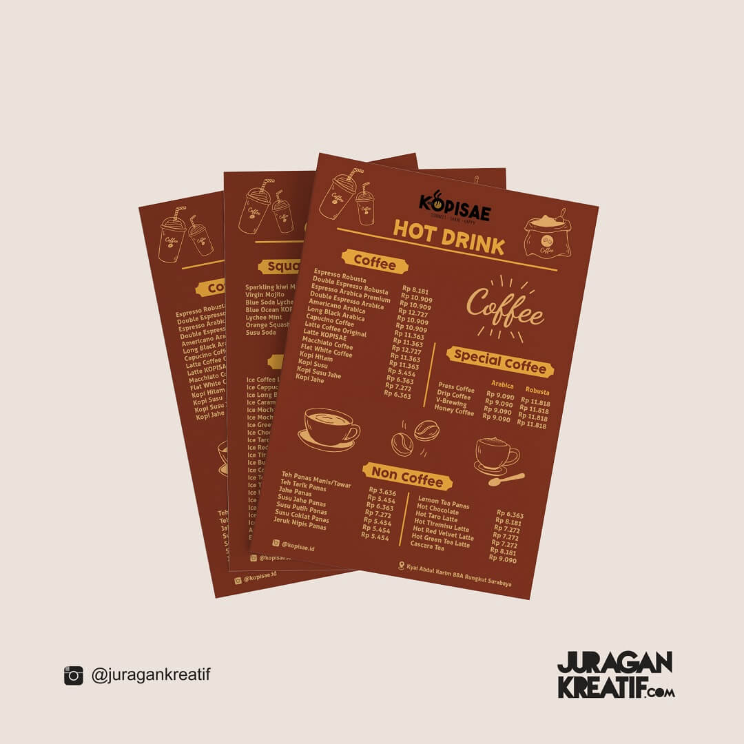 Portofolio Kopi Sae - Buku Menu 4689 - JURAGAN KREATIF