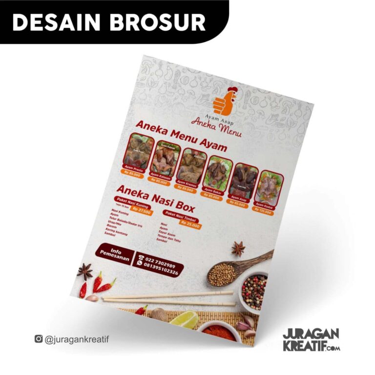 Portofolio Desain Brosur Ayam Asap 5078 - JURAGAN KREATIF