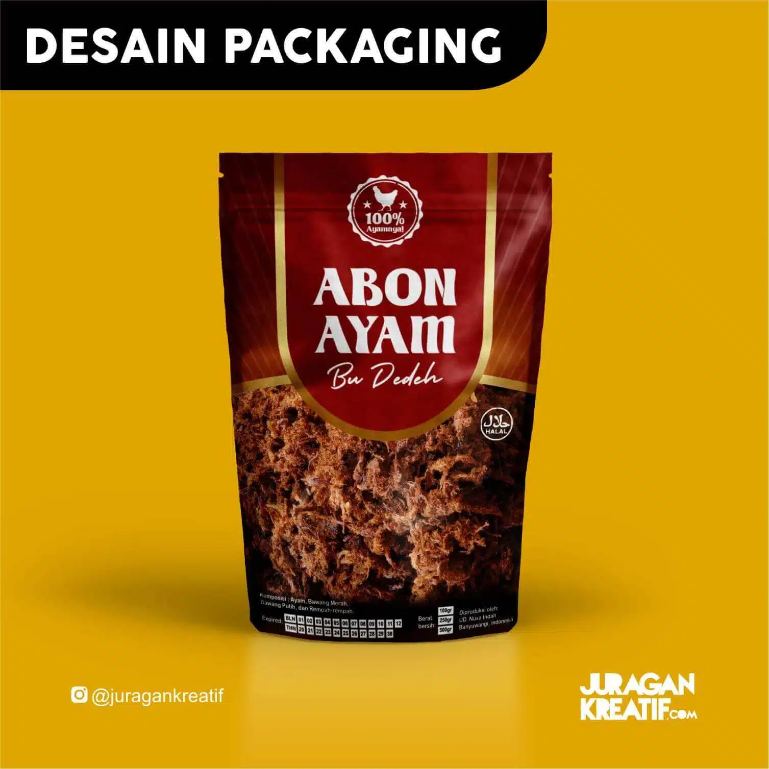 Portofolio Desain Packaging Abon Ayam Bu Dedeh 5096 - JURAGAN KREATIF