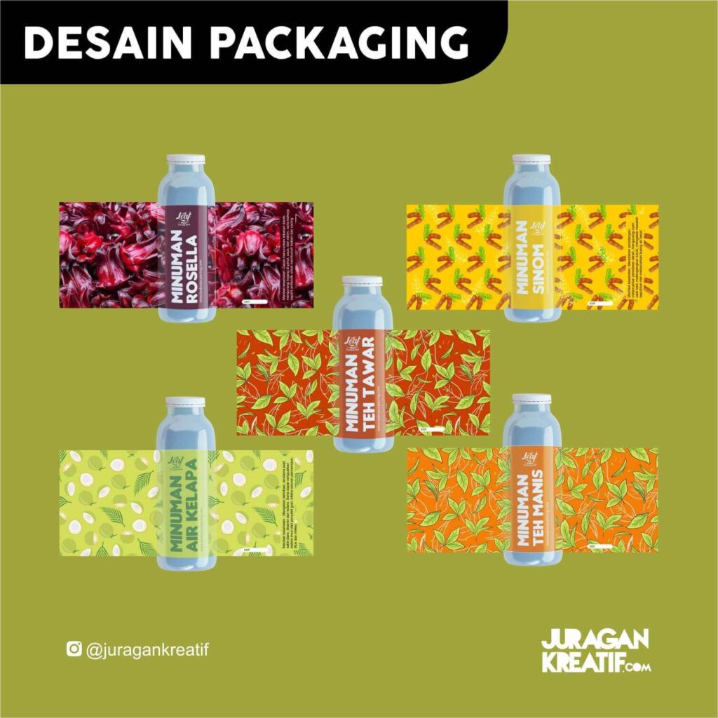 Portofolio Desain Packaging Botol Minuman Leafmax 5227 - JURAGAN KREATIF
