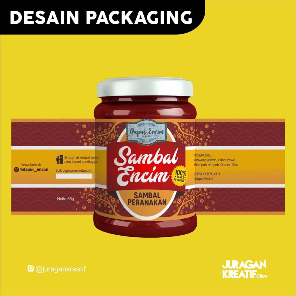Portofolio Desain Packaging Sambal Encim 5354 - JURAGAN KREATIF